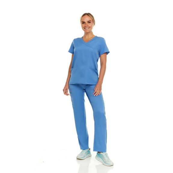Hey Collection Womens Stretch Colorful V-Neck Jogger Scrubs Set ...