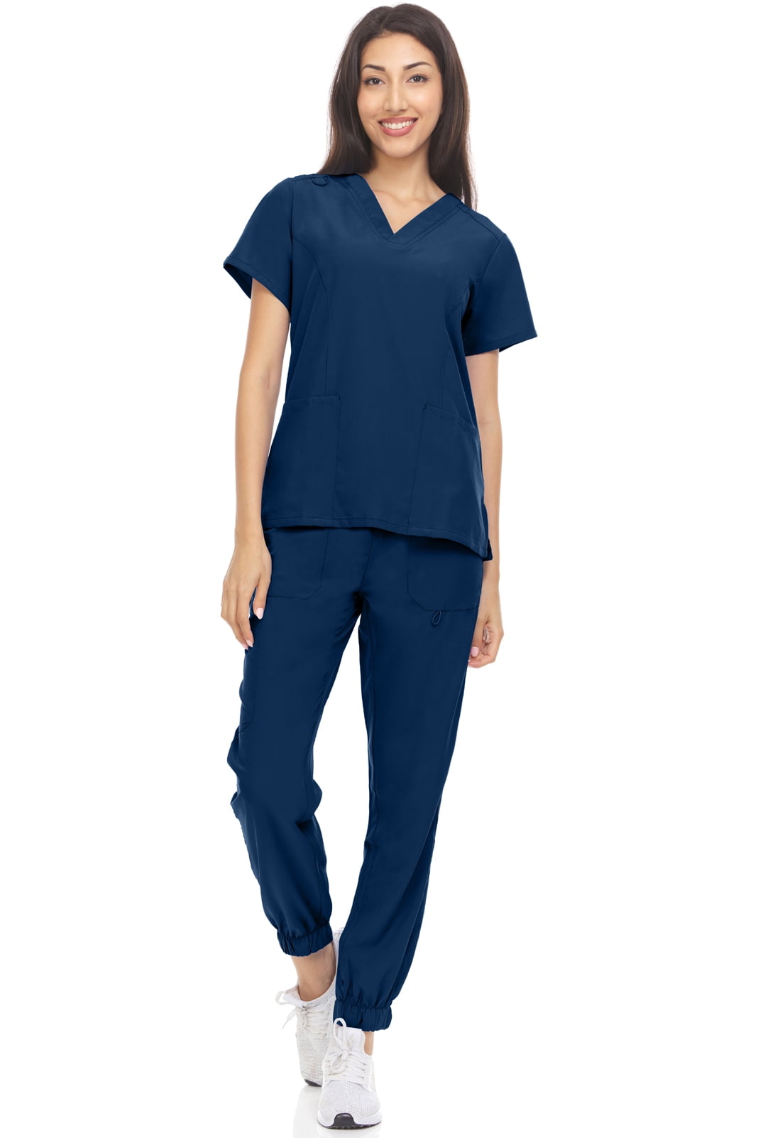 Hey Collection Womens Colorful V-Neck Jogger Scrubs Set, 4-Pocket ...