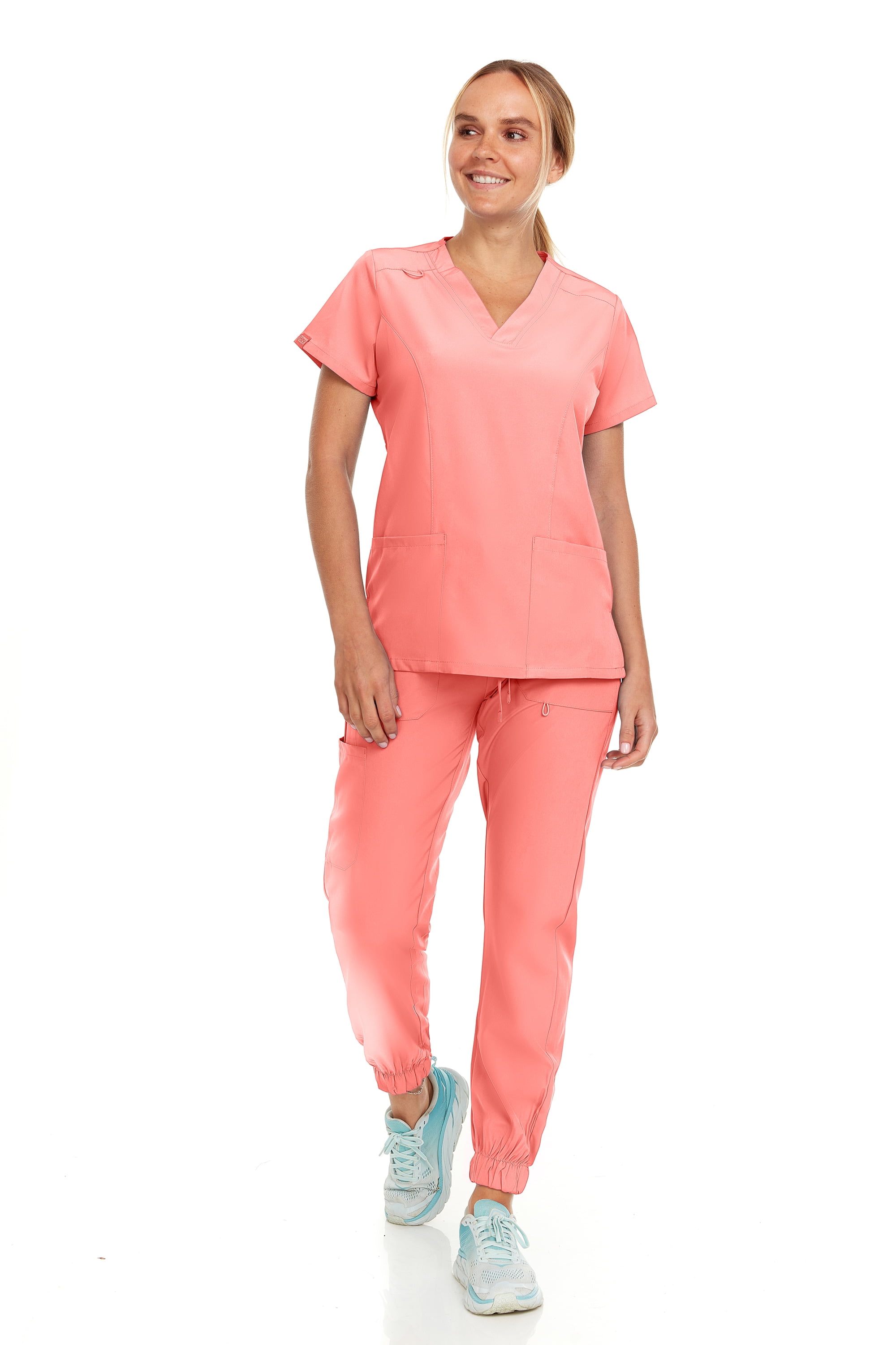 Hey Collection Women's V-Neck Jogger Scrubs Set, Medical Nursing Tops ...