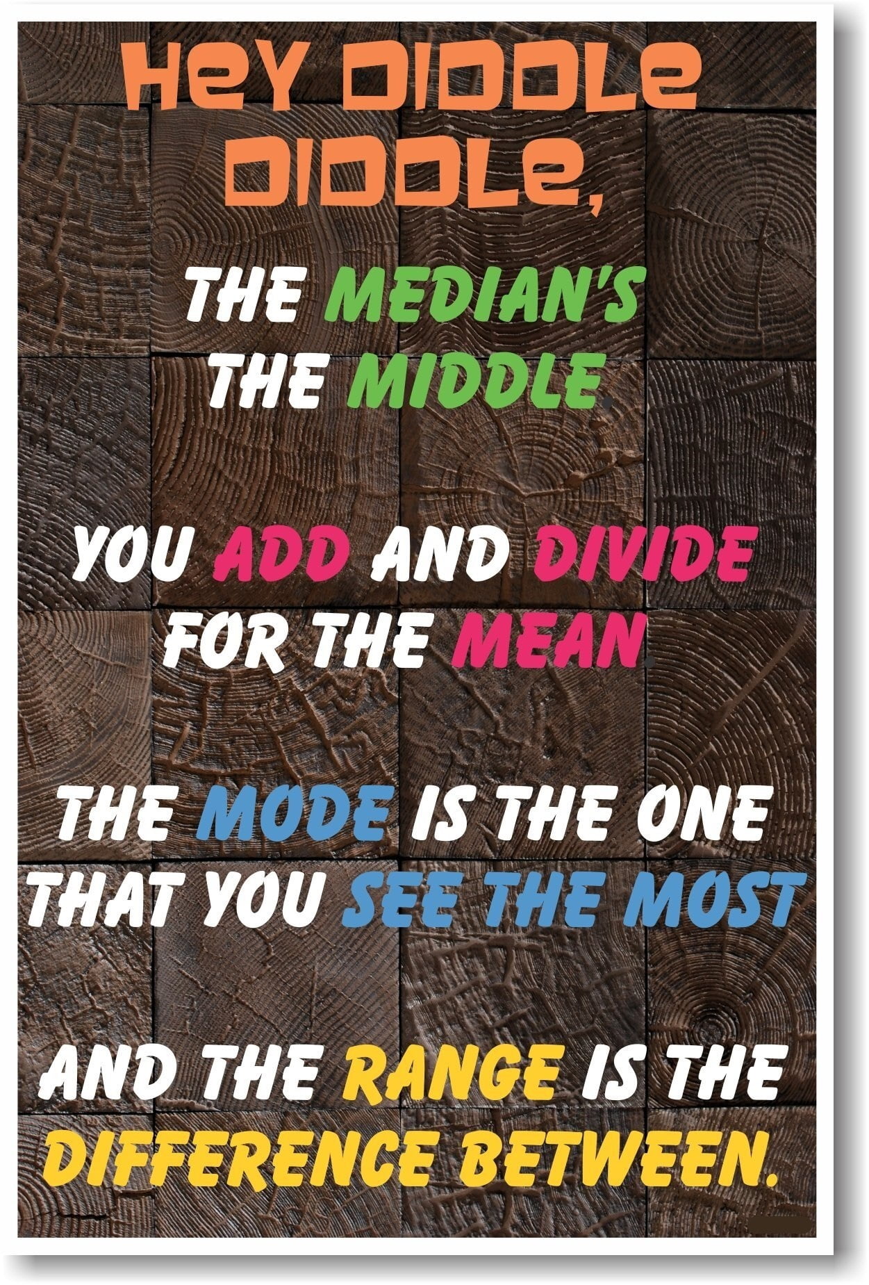 Hey Diddle Diddle - NEW Math Educational Music Poster - Walmart.com