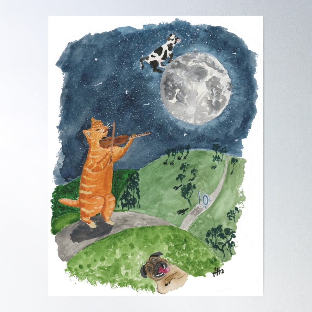 Hey Diddle Diddle Poster Wall Art, Modern Wall Decor For Living Room ...