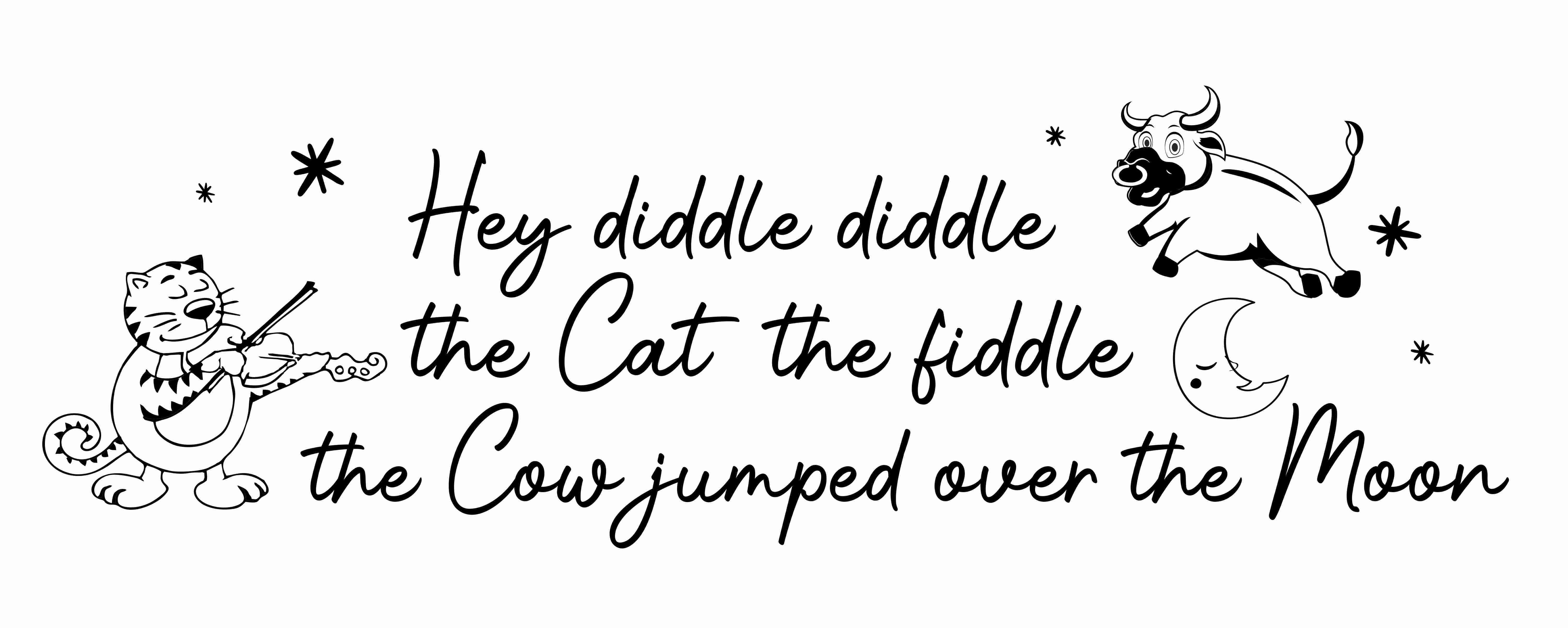 Hey Diddle Diddle The Cat The Fiddle The Cow Jumped Over The Moon | 12 ...