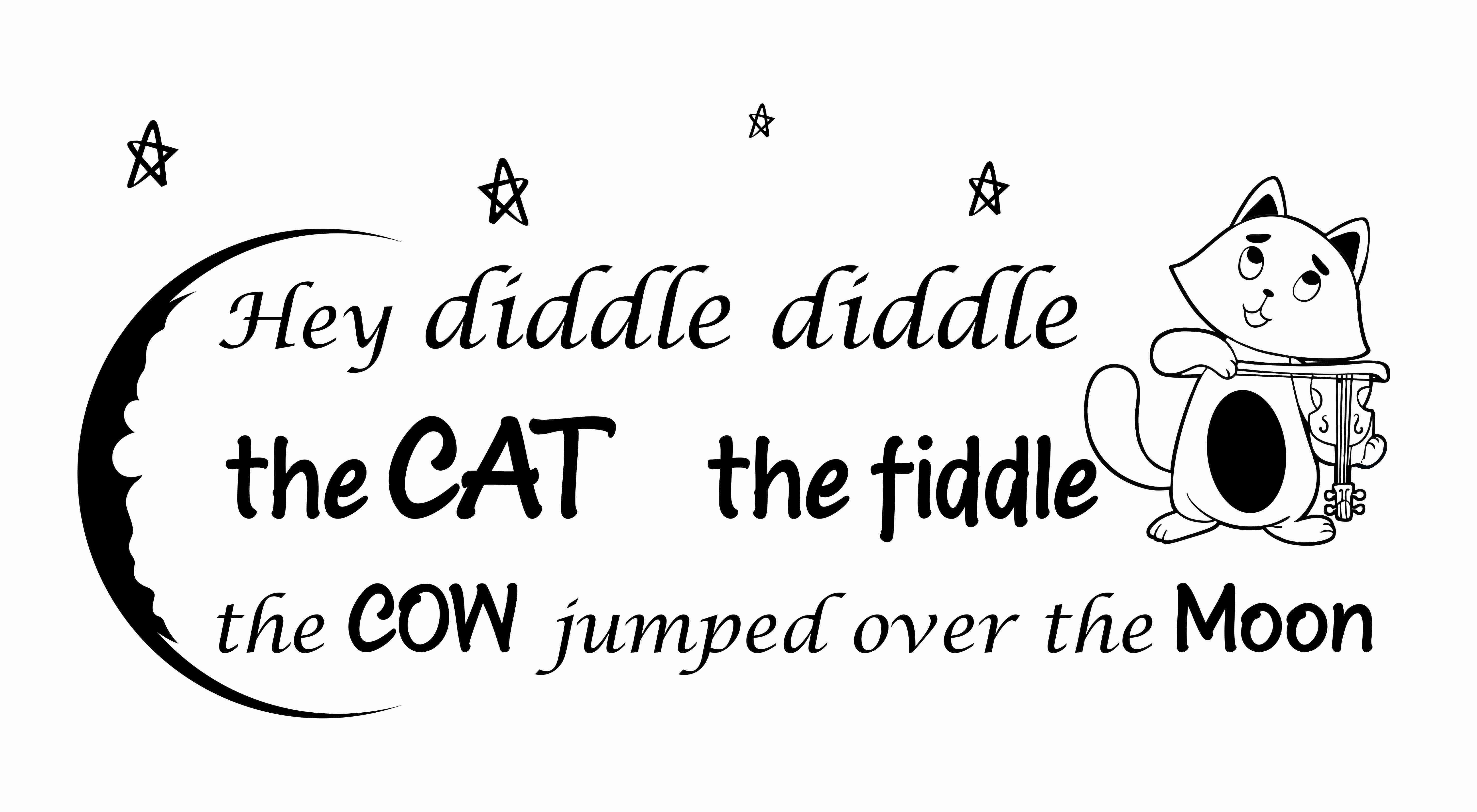 Hey Diddle Diddle The Cat The Fiddle The Cow Jumped Over The Moon ...