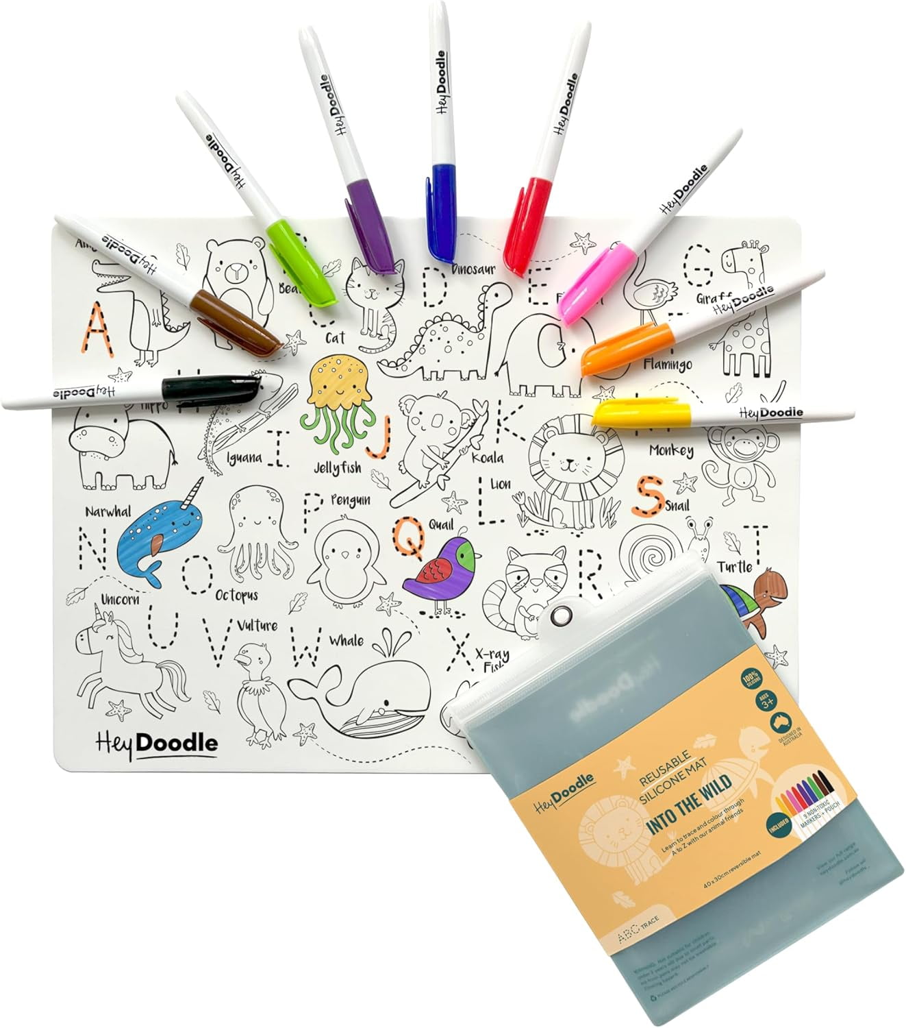Hey Doodle Into The Wild Classic Doodle Mat – Reusable Silicone ...