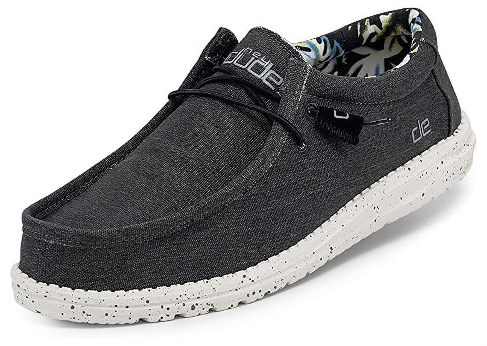 Hey Dude Men's Wally Stretch Loafer Shoes, Black, Size 8 with Flex ...