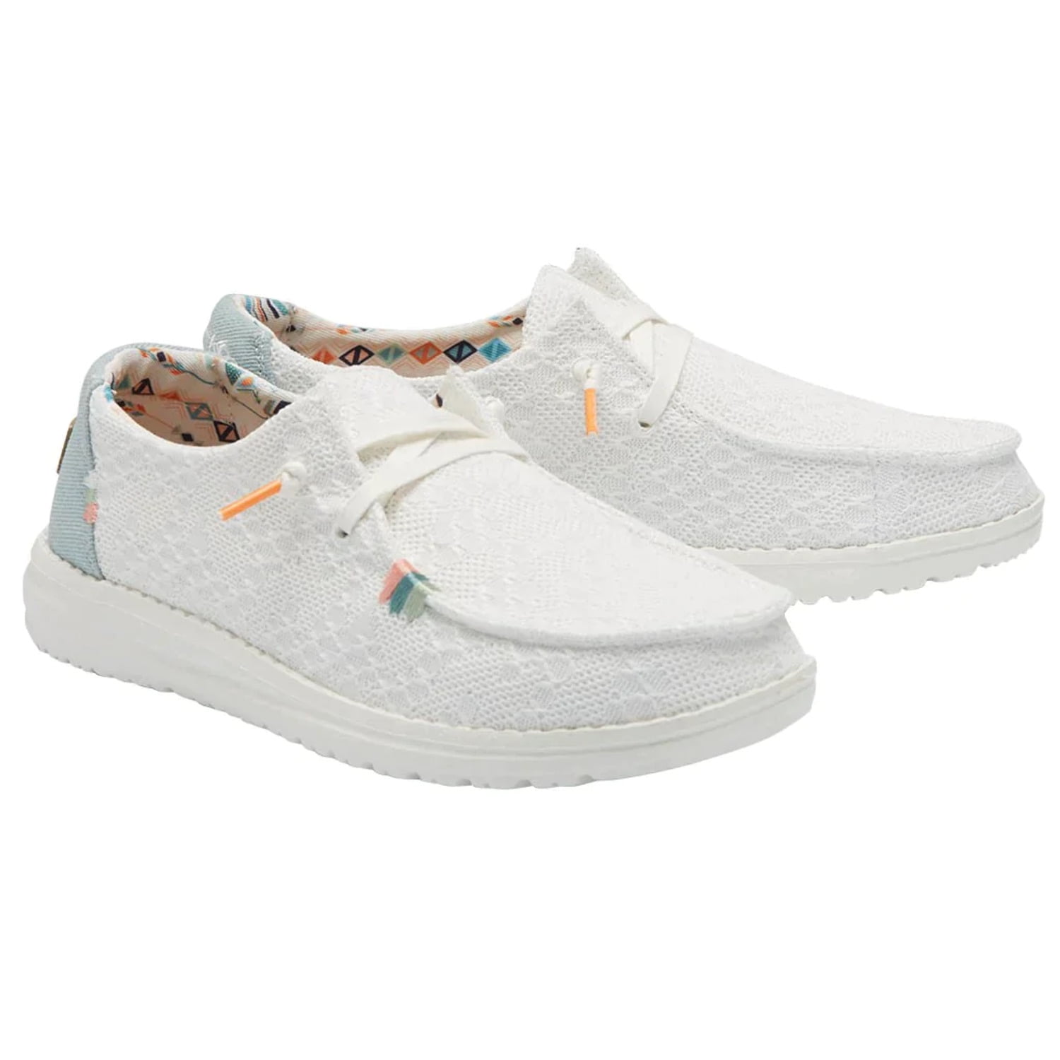 Hey Dude Women's Wendy Boho White Crochet Slip-on Casual Shoes Loafer ...