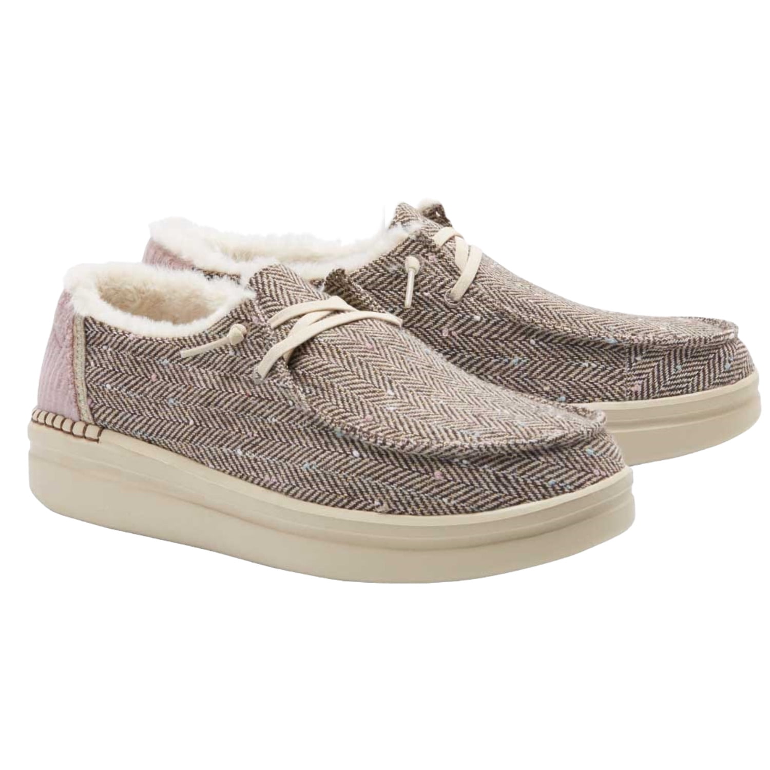 Hey Dude Ladies Wendy Rise Herringbone Brown Shoes 121941562 - Walmart.com