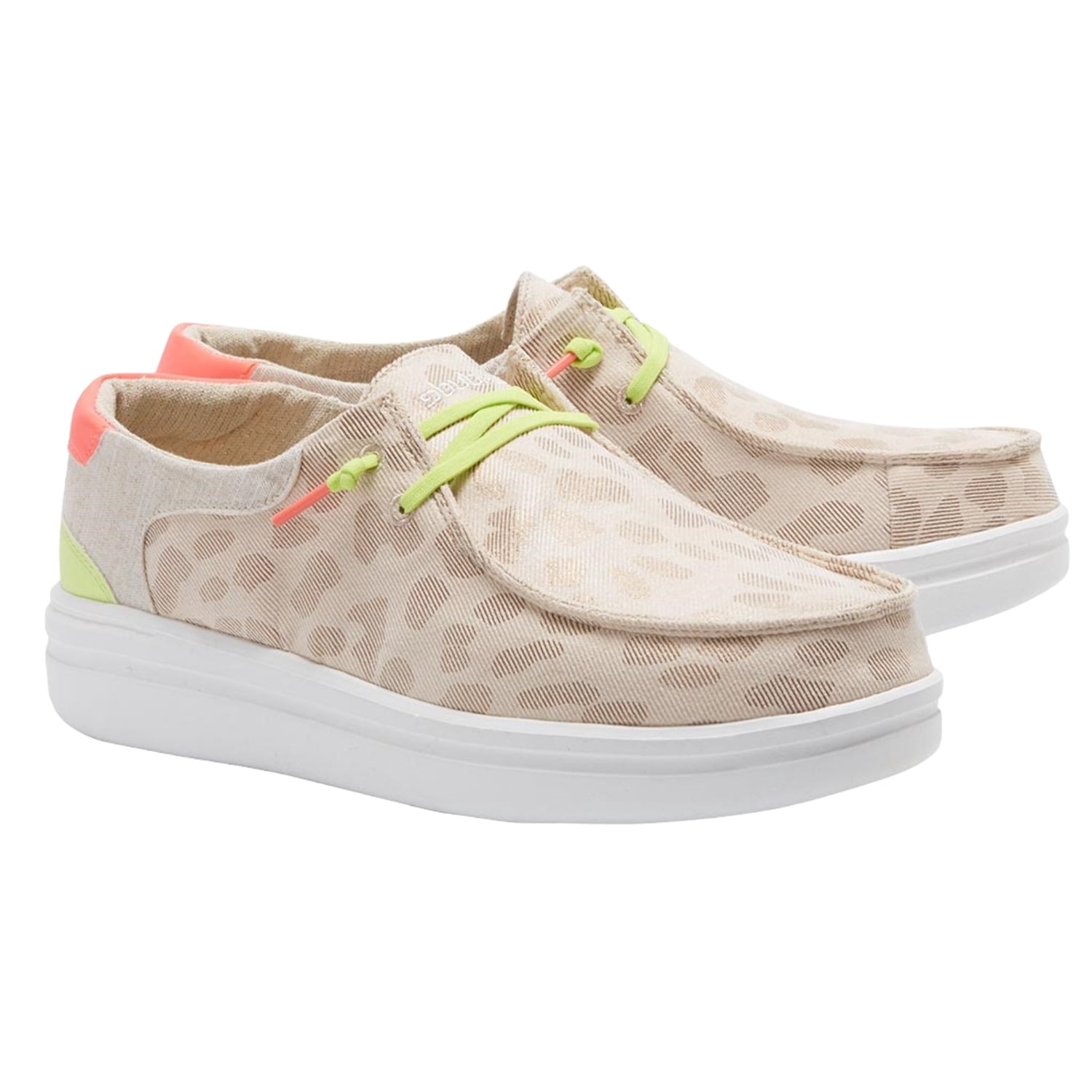 Hey Dude Ladies Wendy Rise Jungle Leopard Neon Beige Shoes 121940576 ...