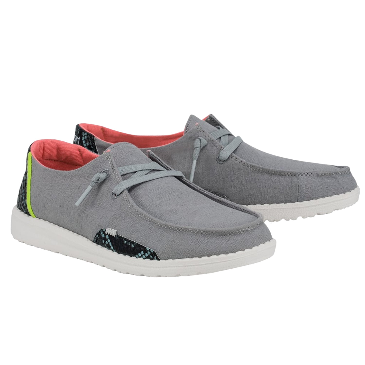 Hey Dude Ladies Wendy Snake Linen Steel Grey Shoes 121413190 - Walmart.com