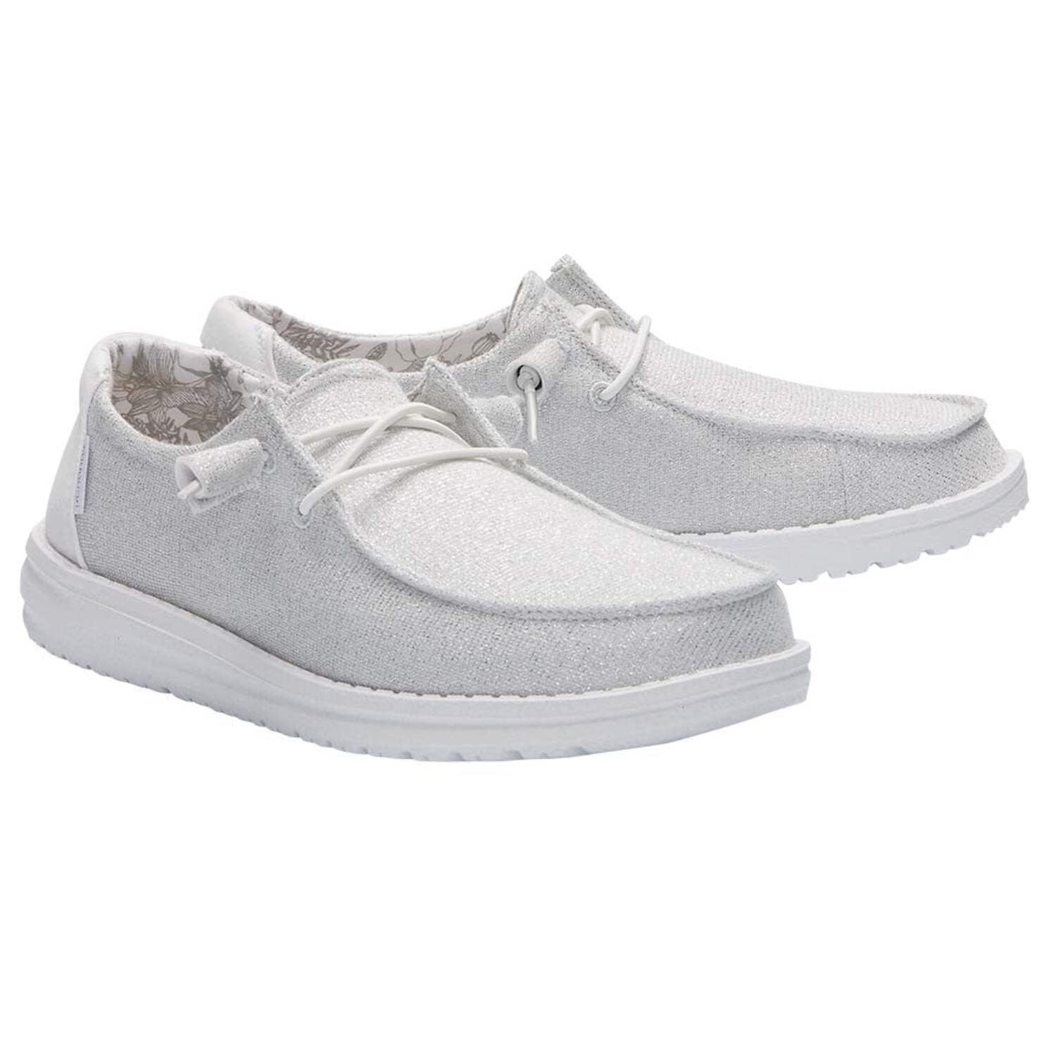 Dude Wendy Rise Sparkly White Hey Dudes Wendy Rise HEYDUDE