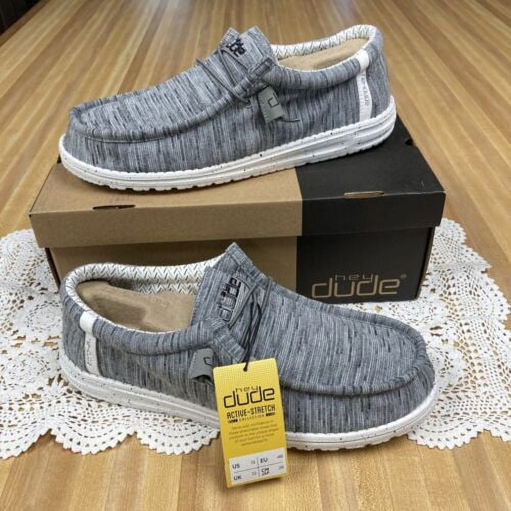 Hey Dude Men's Shoes Wally Stretch Fleece Stone White Size 13 slip on ...