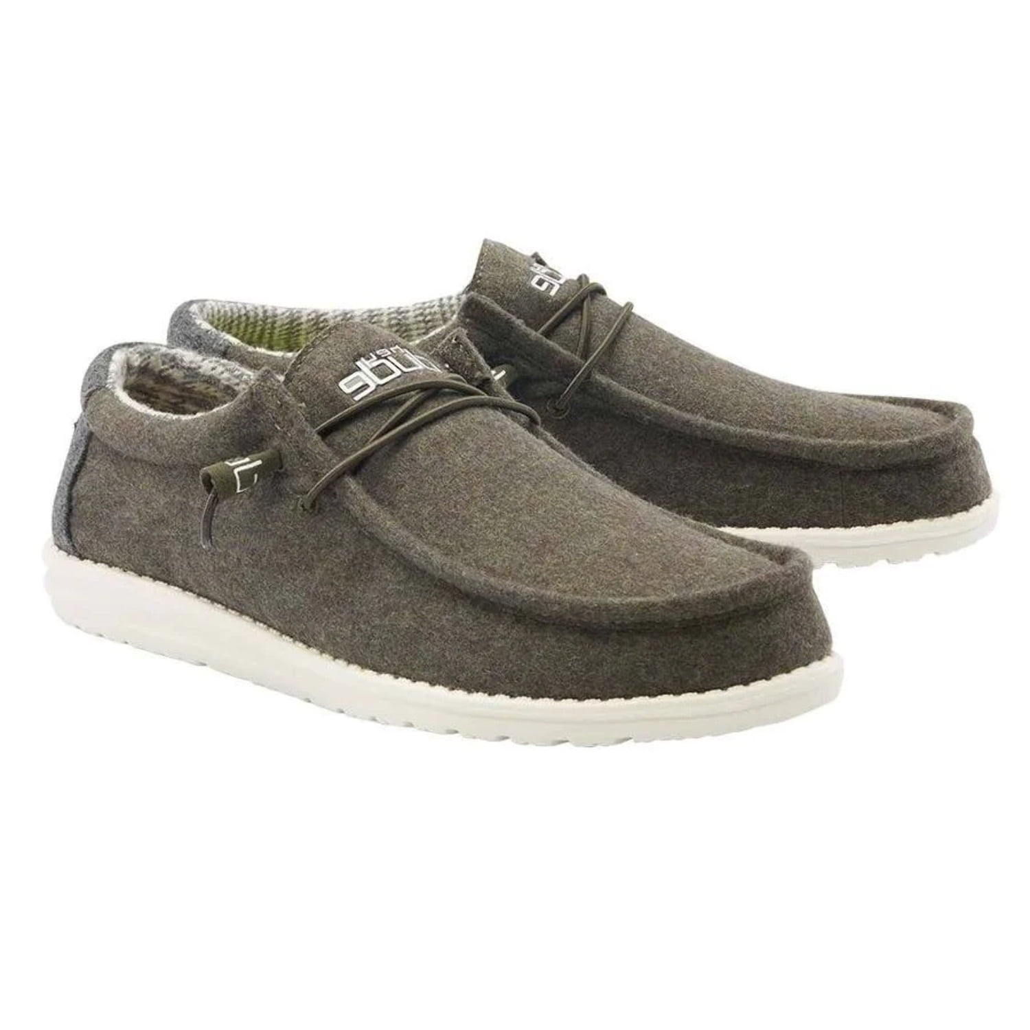 Hey Dude Men's Wally Canvas Green Houndstooth Shoes 110068327 - Walmart.com