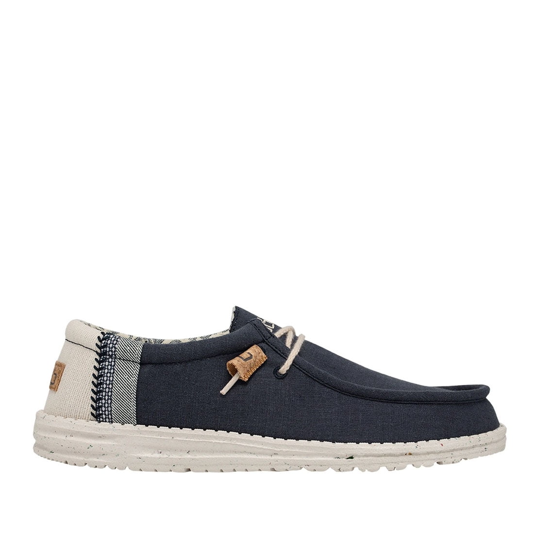 Hey Dude Men's Wally Linen Natural Navy Shoes 110792568 - Walmart.com