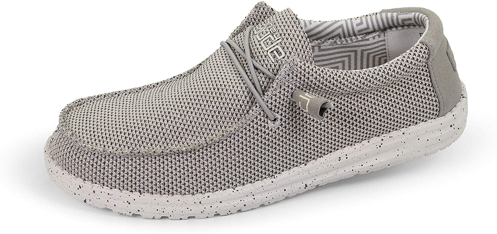 Hey Dude Men's Wally Sox Ash Shoes, Lightweight, Elastic Laces ...