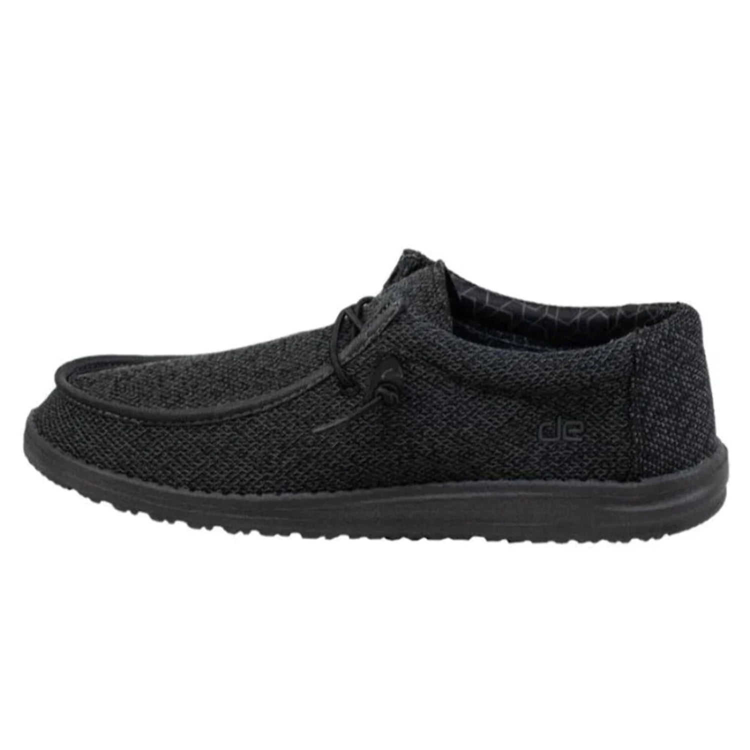 Hey Dude Men's Wally Sox Micro Total Black | Men's Lace Up Loafers ...