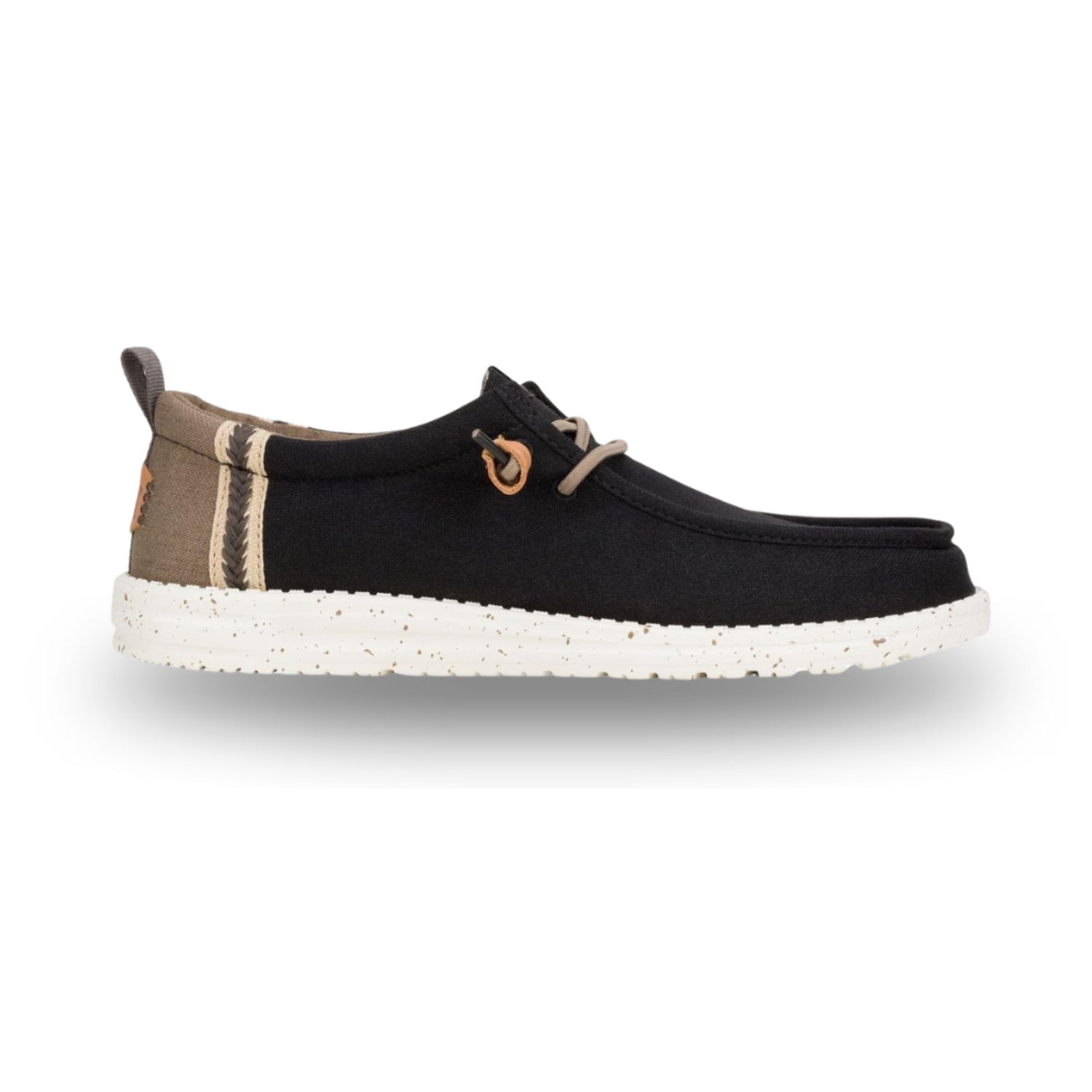 Hey Dude Men's Wally Summer Craft Linen Loafer Black/Walnut - Walmart.com