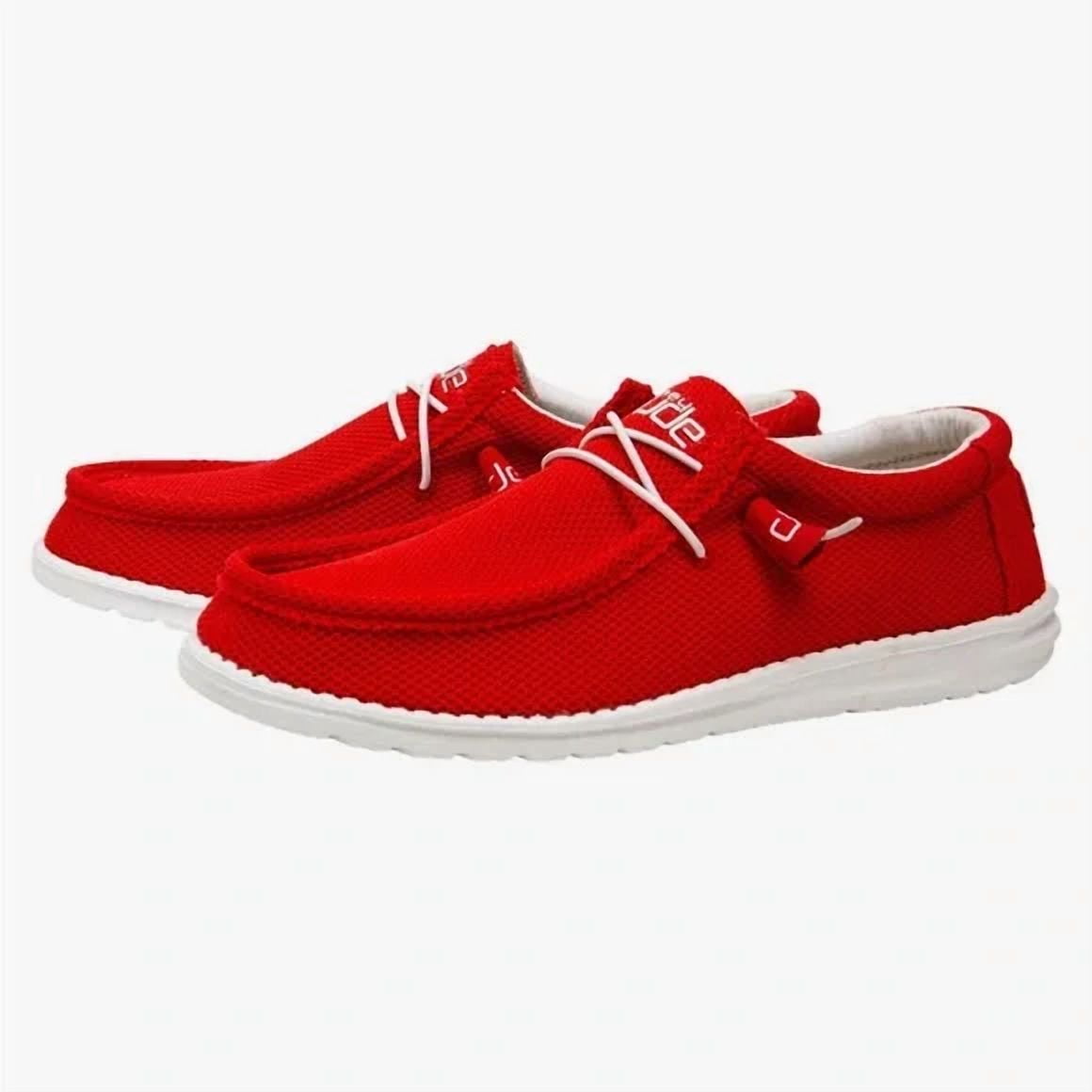 Hey Dude Wally Sox Flame Red Shoes - Walmart.com