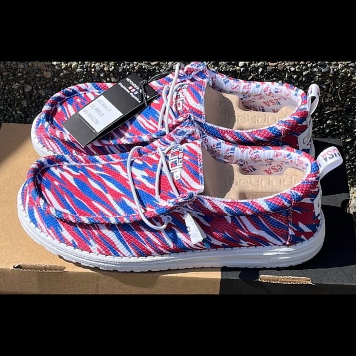 Hey Dude Wally USA Proud Exclusive Patriotic Shoes - Walmart.com