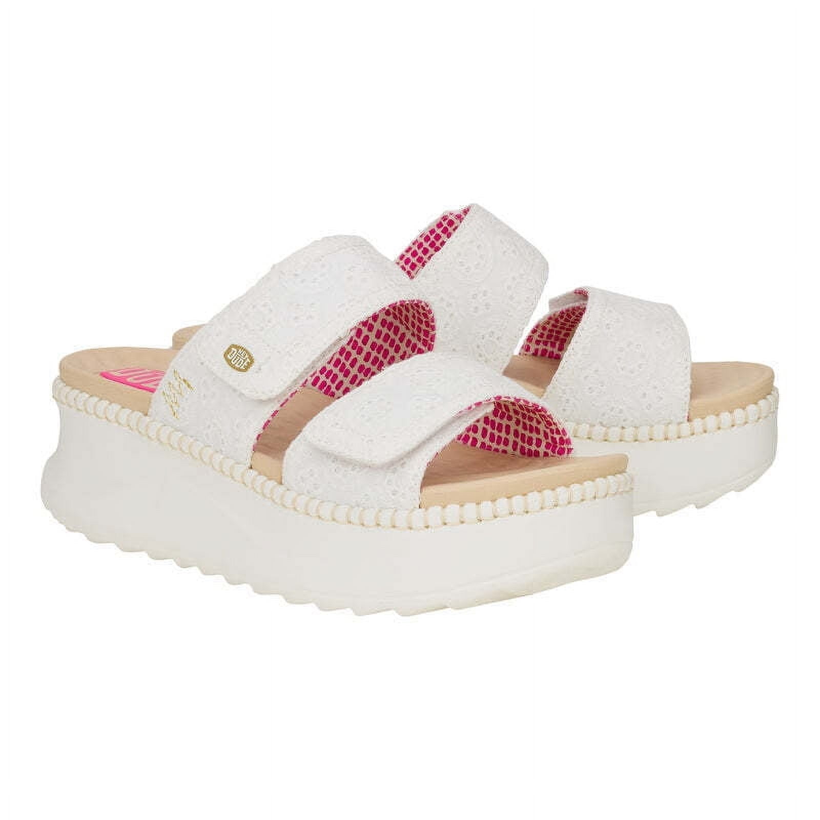 Hey Dude Women's Delray Slide Eyelet White 43203-100 - Walmart.com
