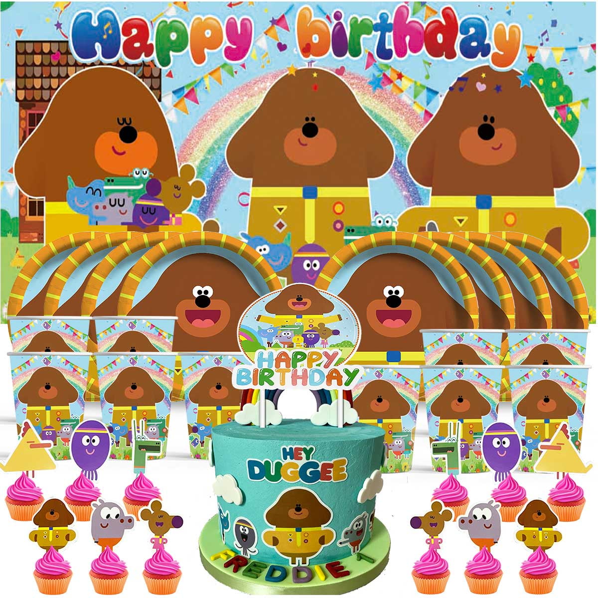 Hey Duggee Birthday Cups Party Supplies Decor Backdrop Paper Plates ...
