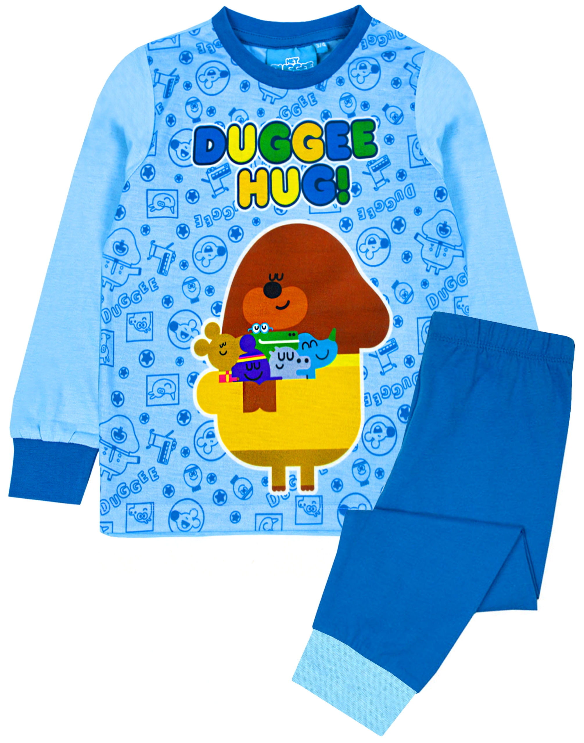 Hey Duggee Boys Blue Long Sleeve Long Leg Pyjama Set - Walmart.com
