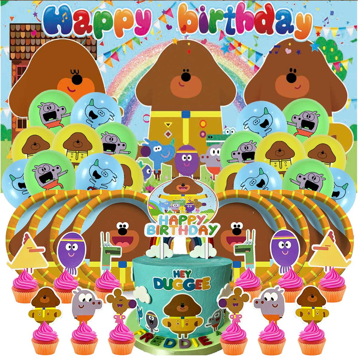 Hey Duggee Party Supplies Cake Topper Paper Plates Banner Decor ...