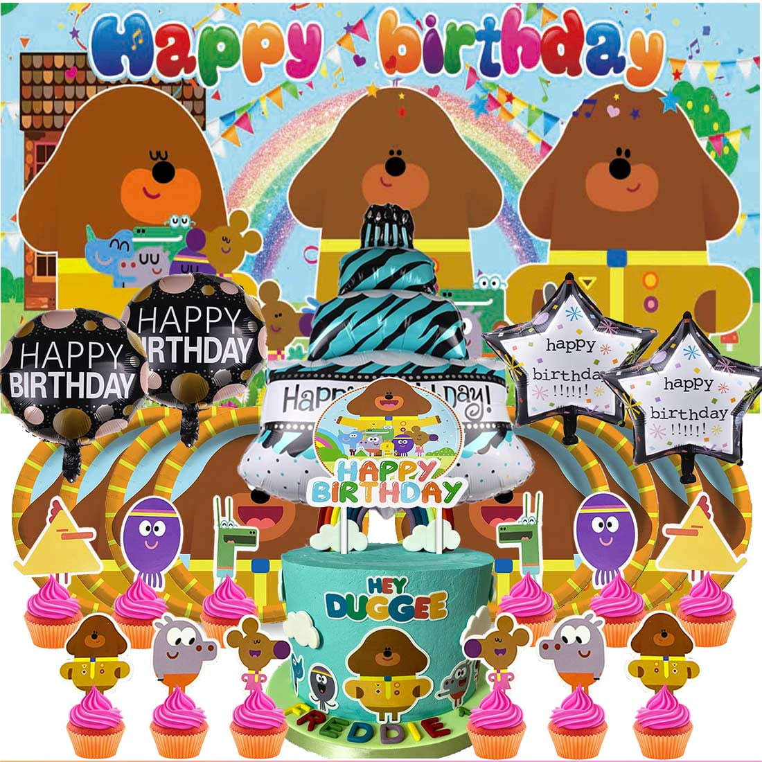 Hey Duggee Supplies Plates Decoration Backdrop Banner Birthday Decor ...