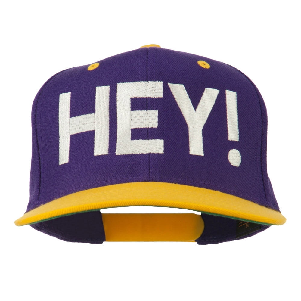 Hey Embroidered Snapback Cap - Purple Gold OSFM - Walmart.com