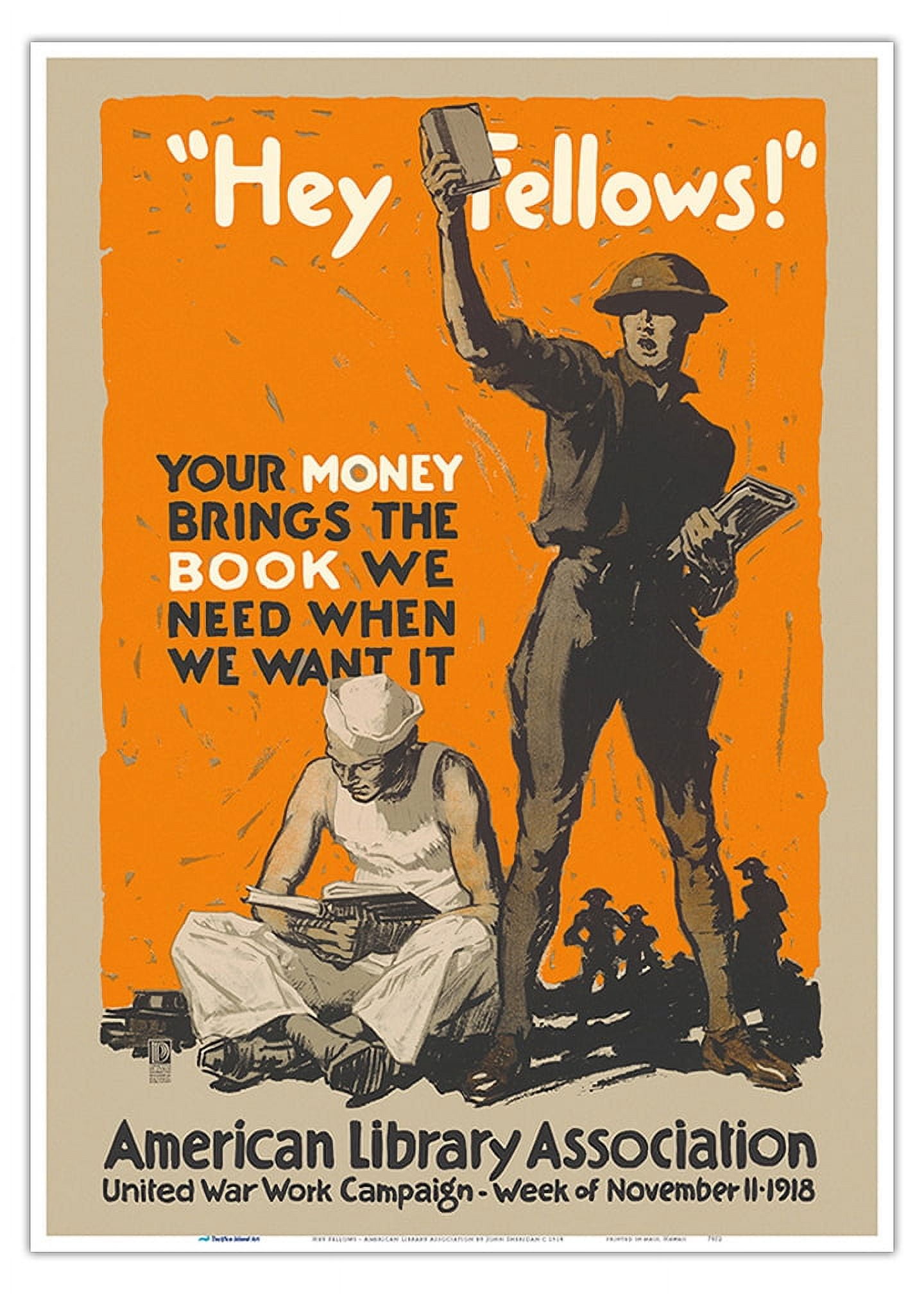 Hey Fellows - American Library Association - Vintage War Poster by John ...