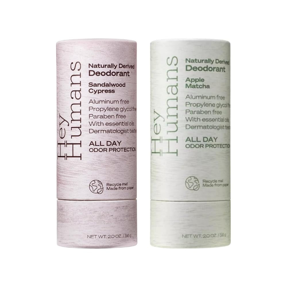 Hey Humans Natural Deodorant, Apple Matcha and Sandalwood Cypress ...