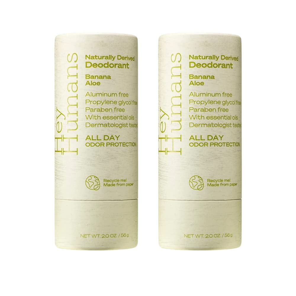 Hey Humans Natural Deodorant, Banana Aloe Scent, Vegan & Dermatologist ...