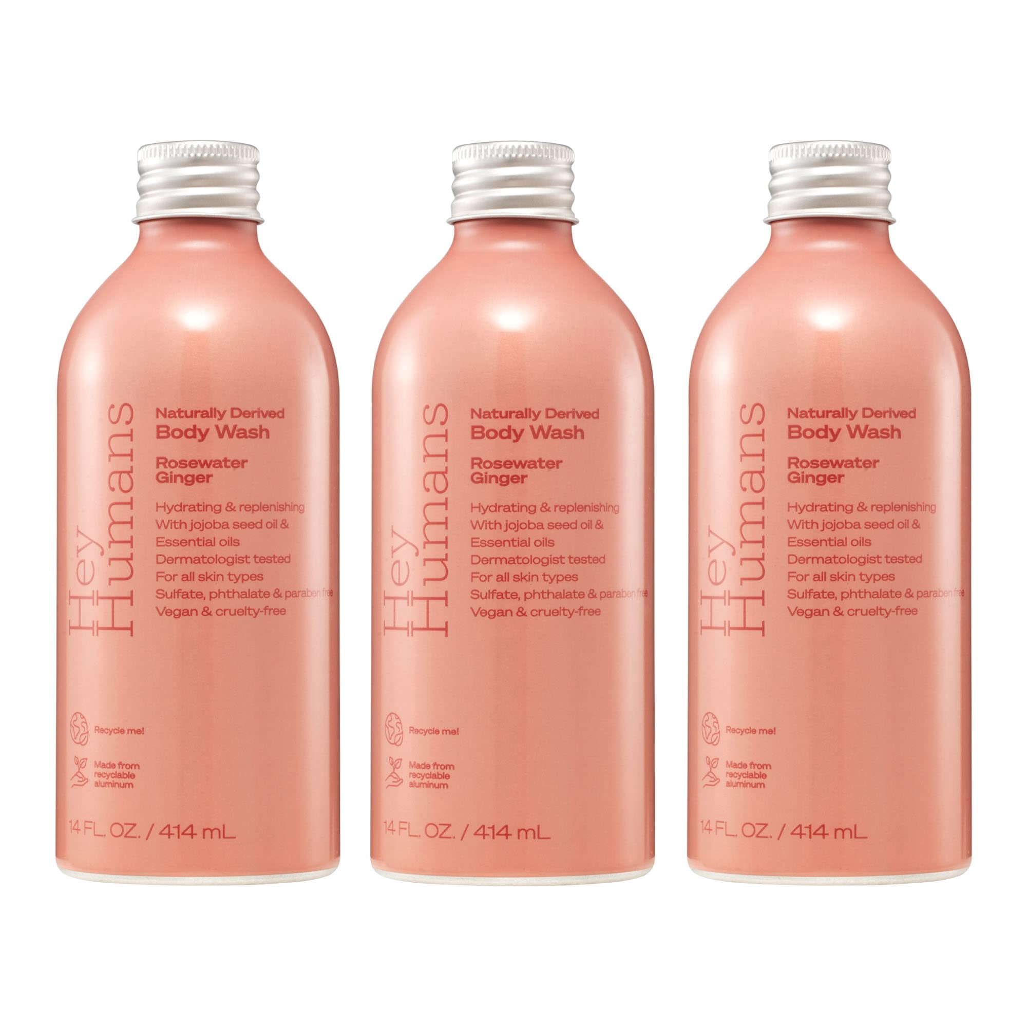 Hey Humans Rosewater Ginger IRF13 Moisturizing Body Wash with Natural ...