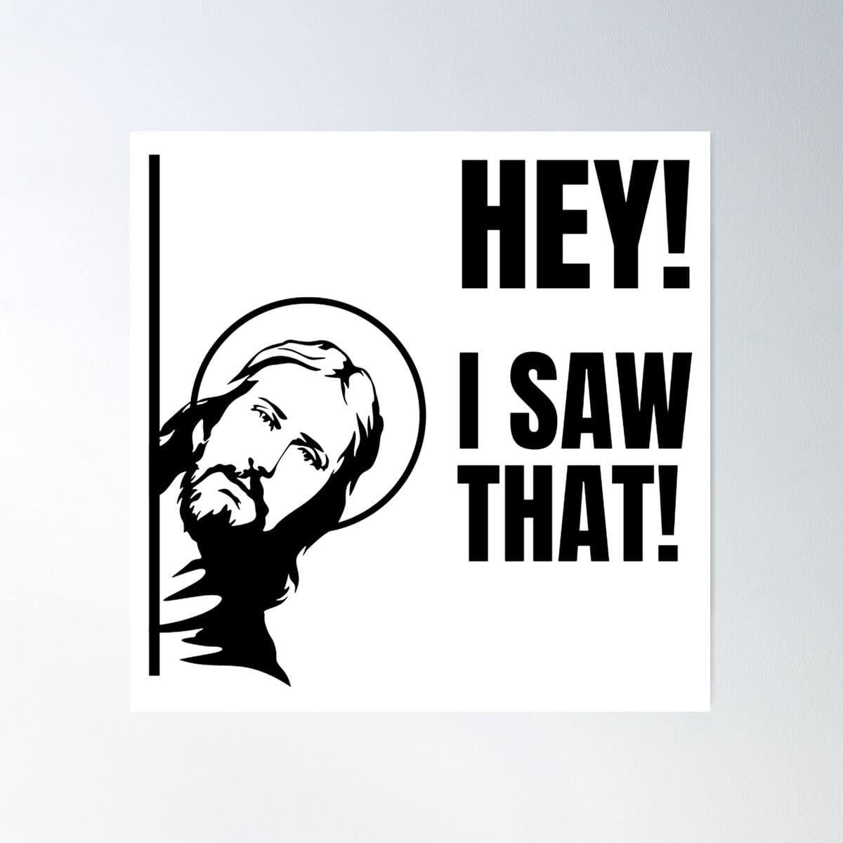 Hey I Saw That Meme Poster Wall Art, Modern Wall Decor For Living Room ...