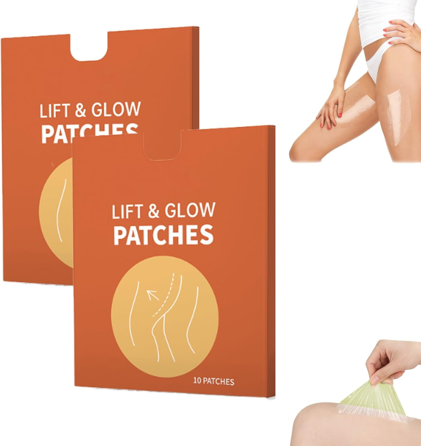 Hey Nip Thigh Lift Tape, 4.7"x7", HeyNip Lift and Glow Patches Body for Stomach, Thighs, Arms ...