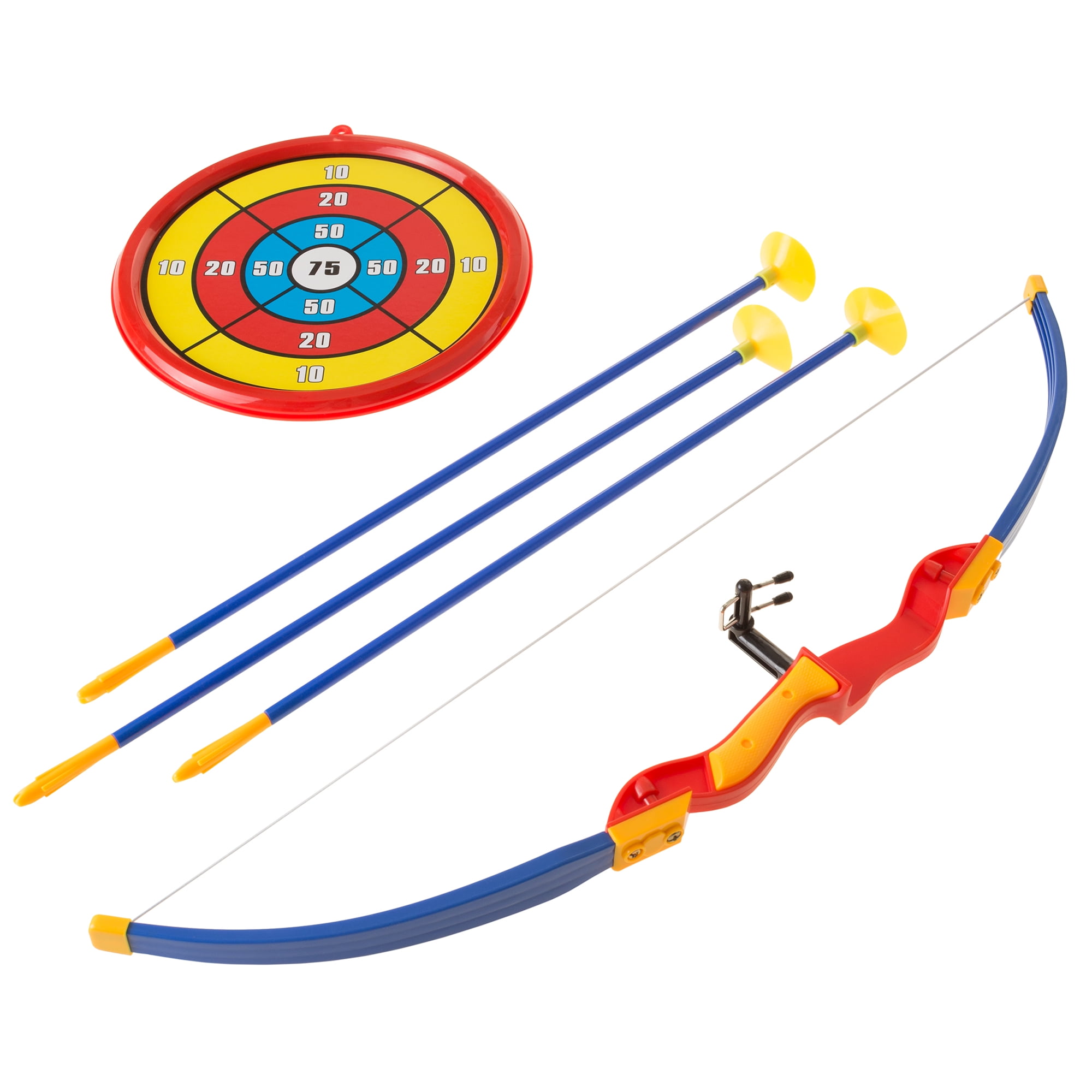 Kids Bow and Arrow Set with 3 Suction Cup Arrows Target Safe Toy Archery Game Kit for Boys and Girls By Hey Play Walmart