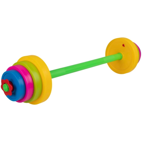 Hey! Play! Kids Weight Set - Barbell and 8 Adjustable Plates for Ages 3 ...
