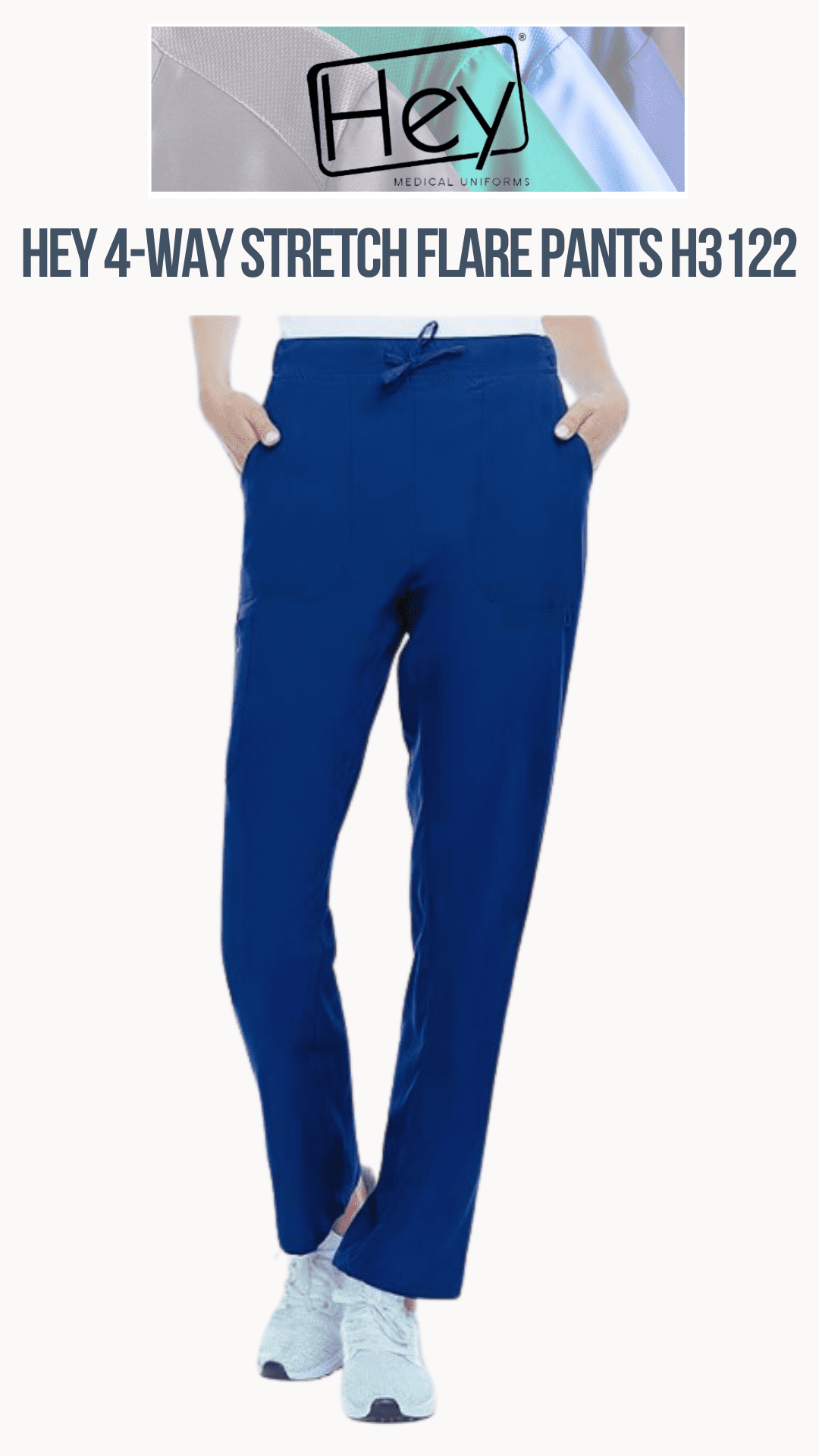 Hey Scrubs 4-Way Stretch Flare Medical Scrub Pants with Four Pockets ...