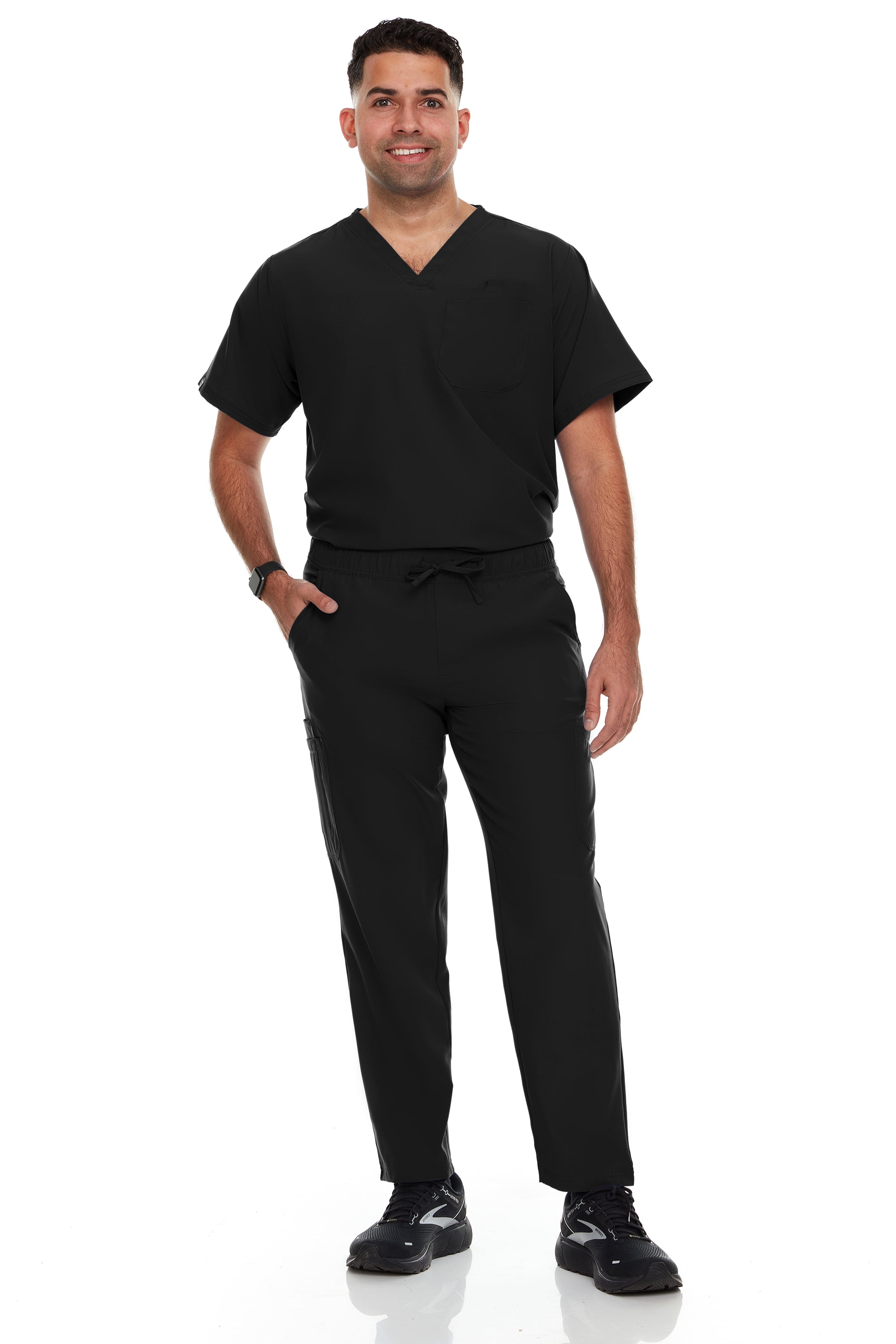 Hey Scrubs Set Men V-Neck Scrub Top & Six Pocket Tapered Pants ...
