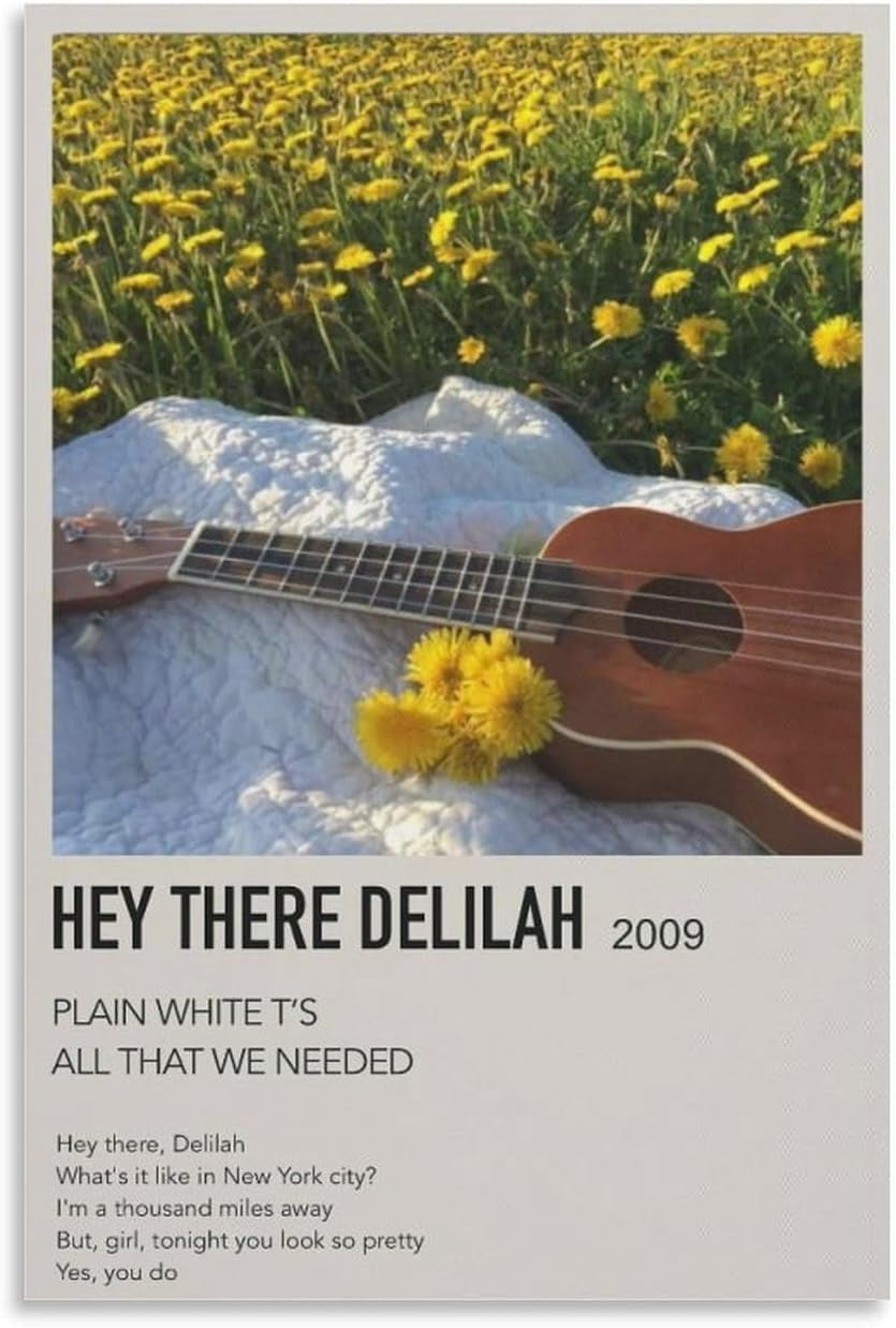 Hey There Delilah Plain White T’s Music Poster Canvas Poster Bedroom ...