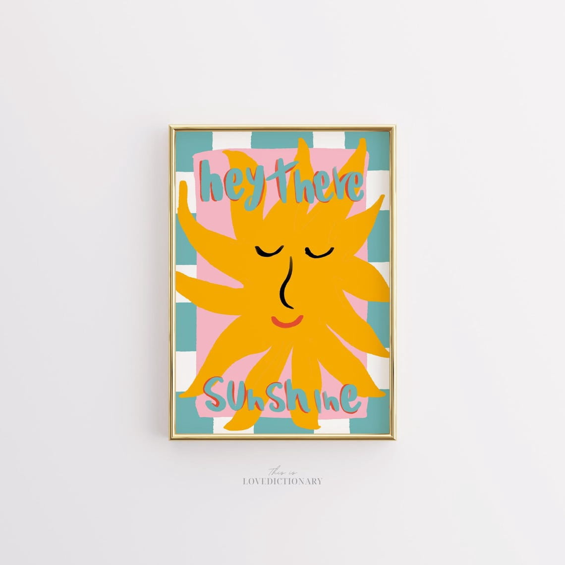 Hey There Sunshine Wall Art Colorful Preppy Summer Decor, Unframed ...
