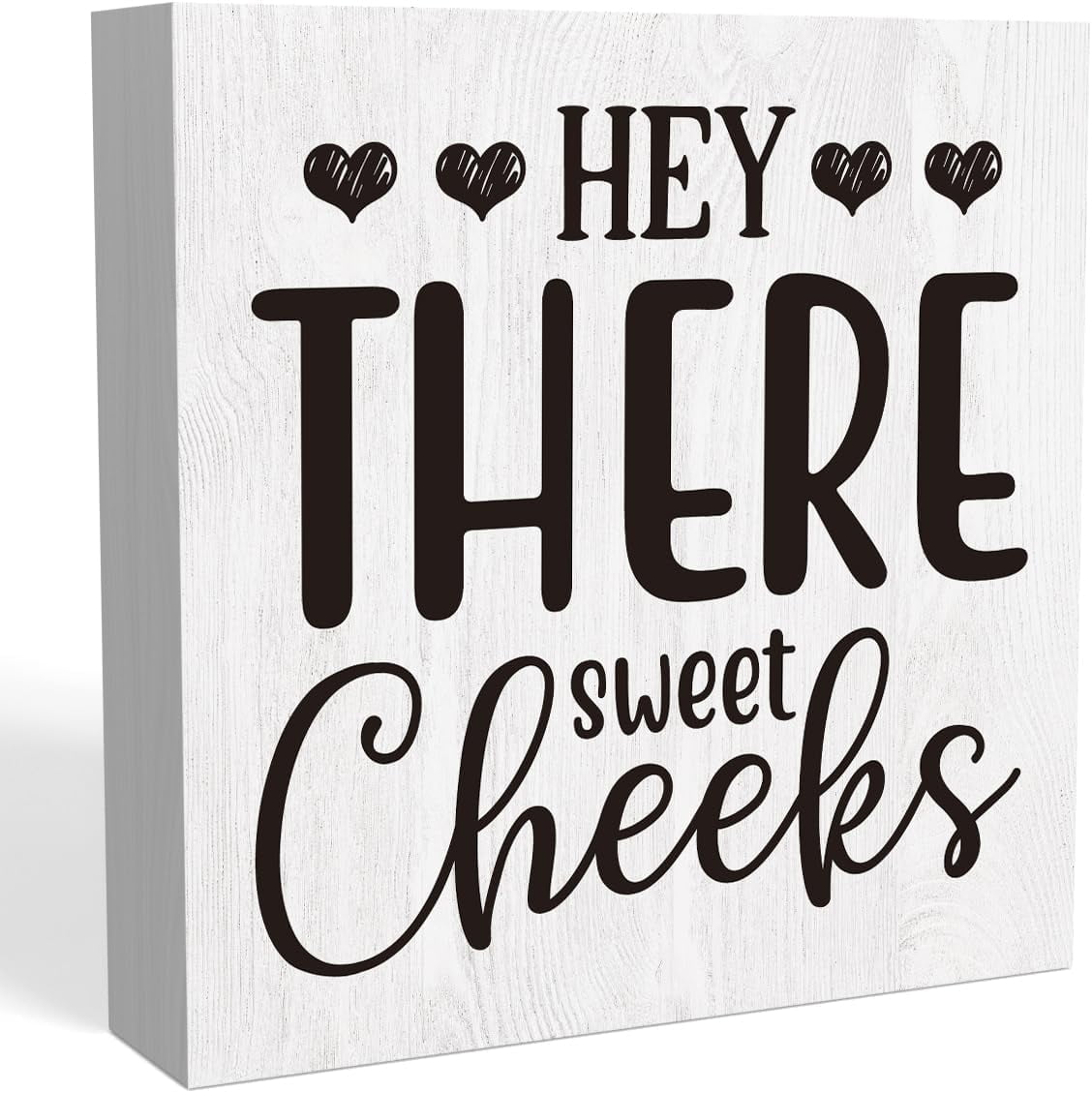 Hey There Sweet Cheeks Wood Sign, Humor Black and White Decorations for ...