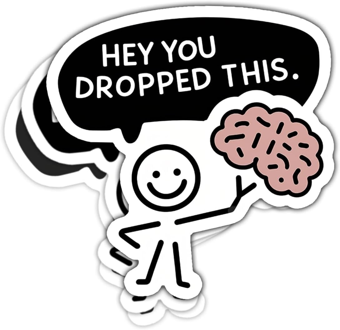 Hey You Dropped This Brain Sticker, Hard Hat Sticker, Cute Joke ...