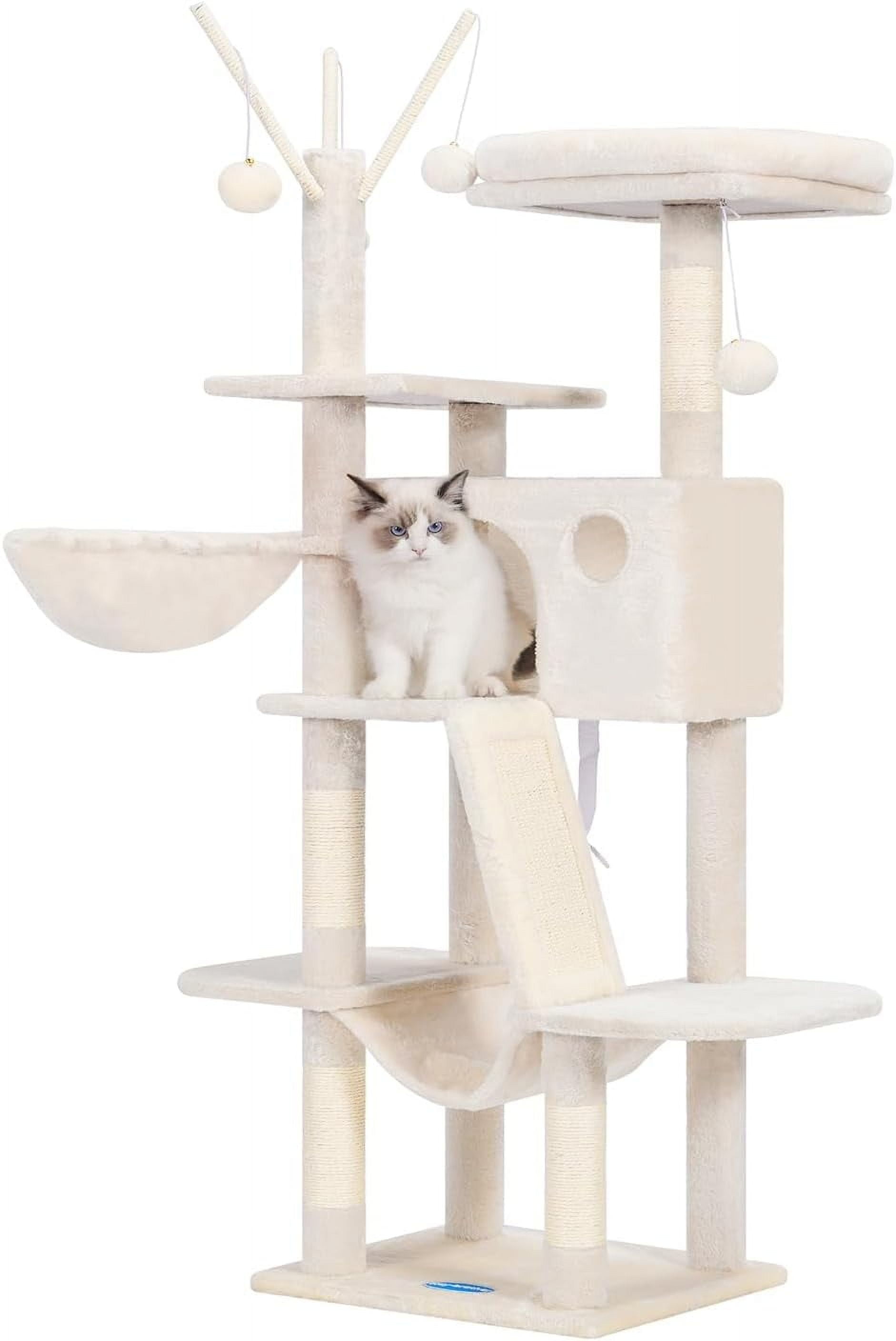 Hey-brother Cat Tree, 53 inch Cat Tower for Indoor Cats, Cat House with ...