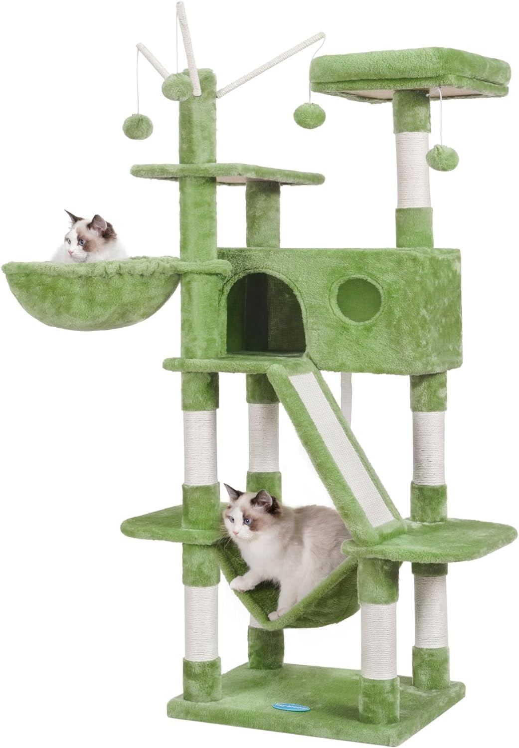 Hey-brother Cat Tree, 61 inch Cat Tower for Indoor Cats, Cat House with ...