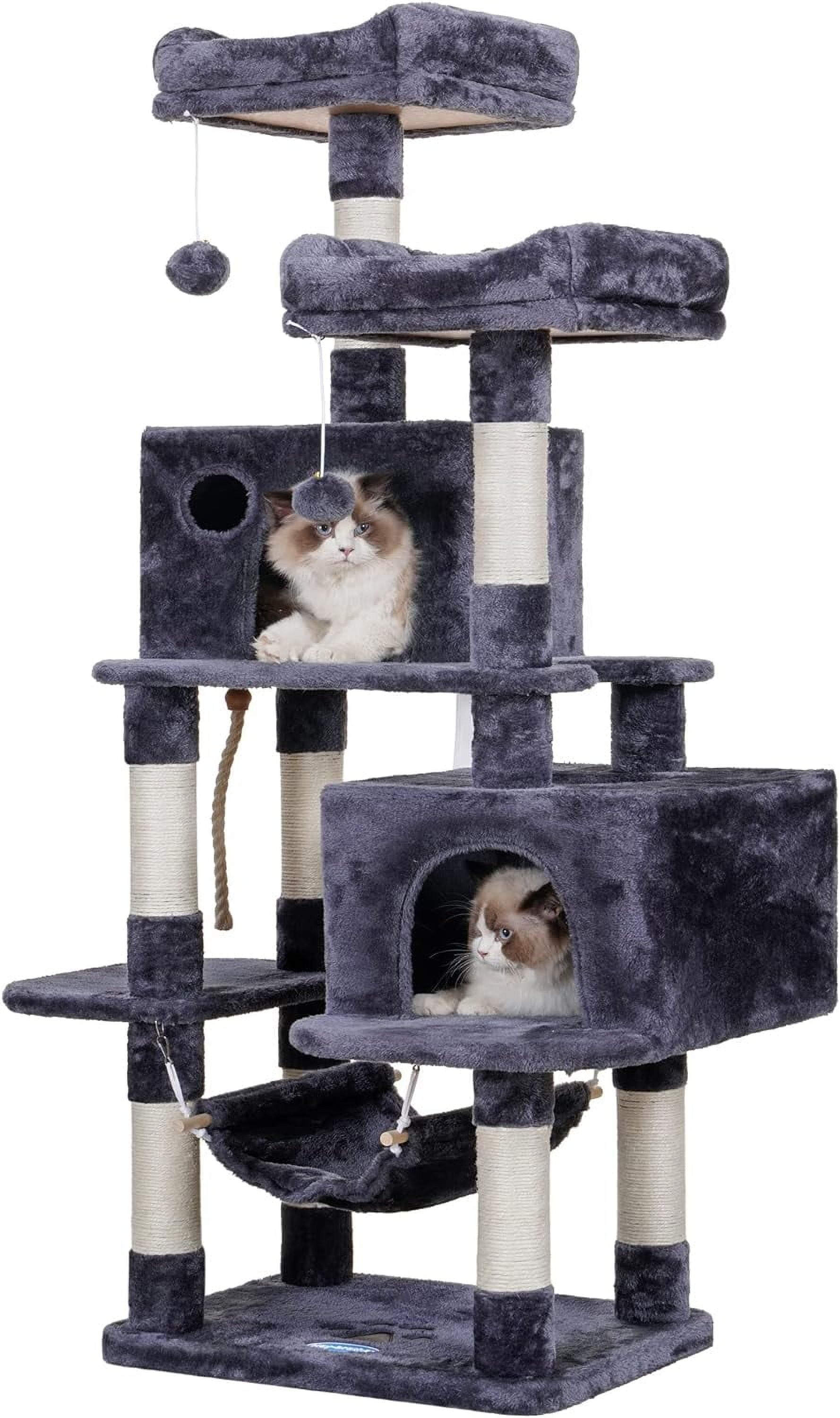 Hey-brother Cat Tree, Cat Tower with 2 Platforms, 2 Condos, Scratching ...
