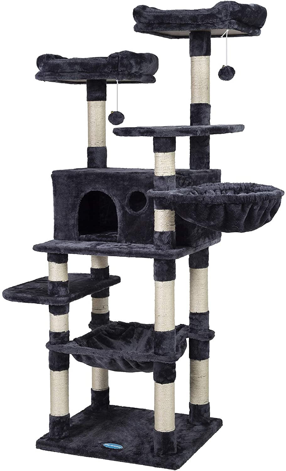 Hey-brother Cat Tree for Large Cats, Cat Tower with Scratching Posts, 2 ...