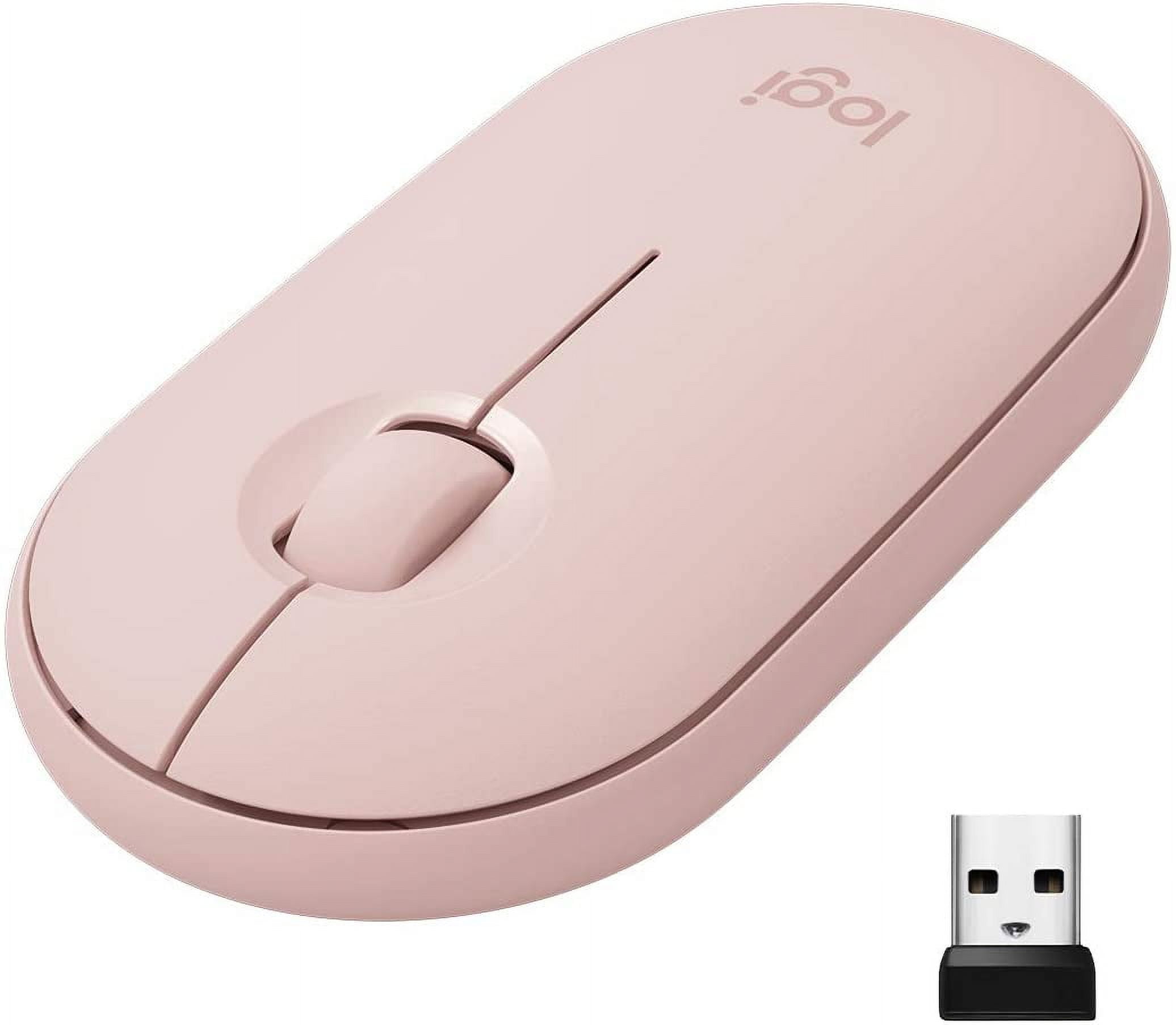Pebble Wireless Mouse with Bluetooth or 2.4 GHz Receiver, Silent, Slim Computer Mouse with Quiet ...