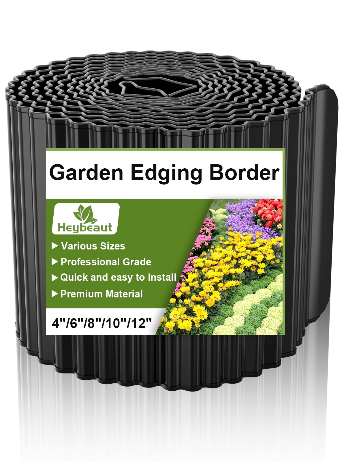 Heybeaut Corrugated Metal Garden Edging - 6"x40' Galvanized Steel Border for DIY Flower Beds ...