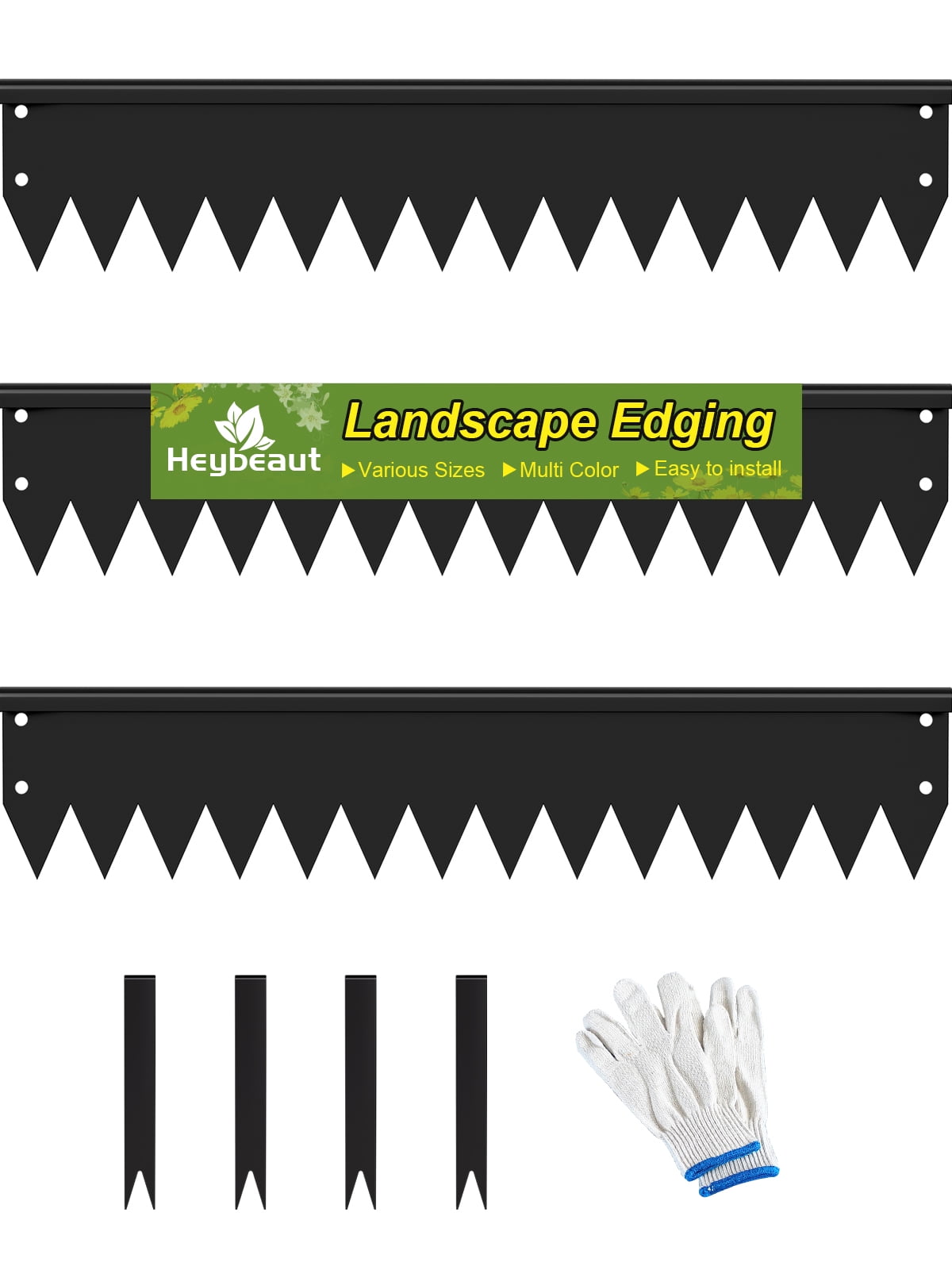 Heybeaut Garden 3 Pack Pre-Rusted Cor-Ten Steel Landscape Edging - 40 ...