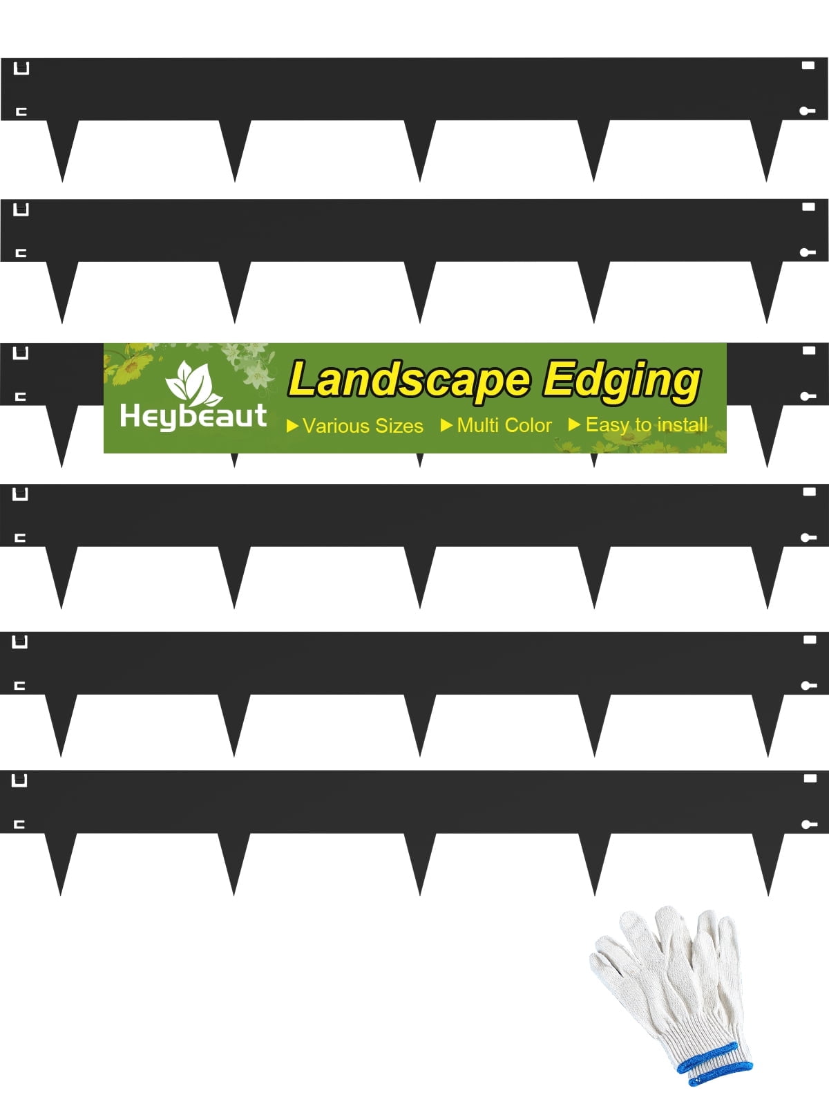 Heybeaut Garden 6-Pack 8" H. Corten Steel Landscape Lawn Edging (20Ft ...